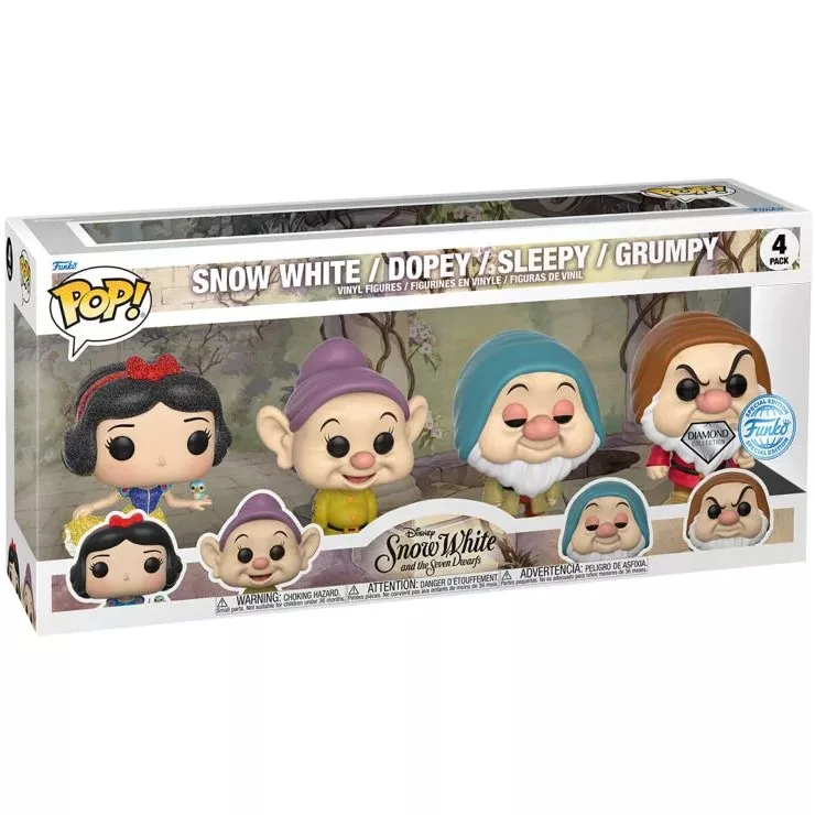 Funko Pop! Snow White 4 Pack Diamond Collection Disney Snow White and ...
