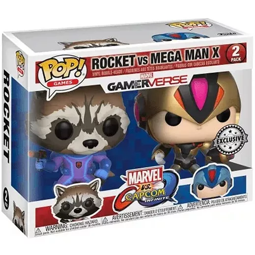 Funko Pop! Rocket 2 Pack Blue Marvel vs. Capcom Infinite